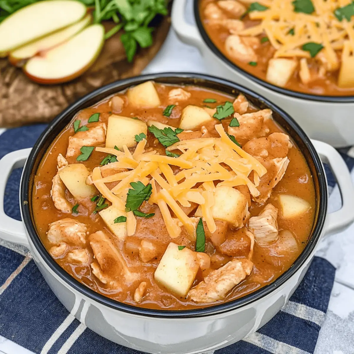Irresistible White Cheddar Apple Chicken Chili Recipe