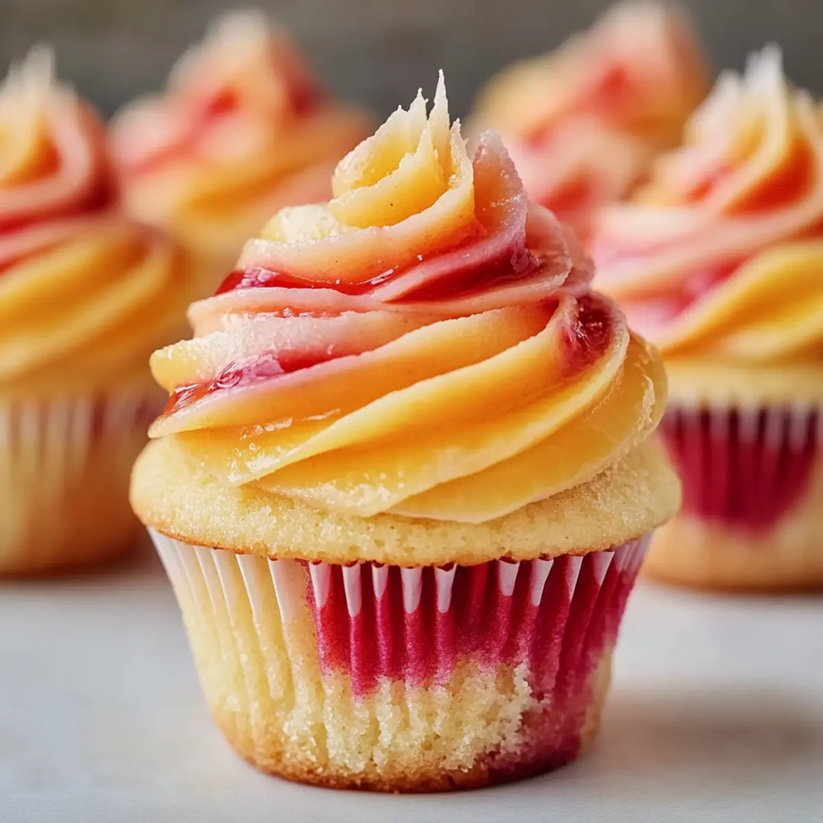 Irresistible Mango Strawberry Sunset Cupcakes – A Tropical Delight